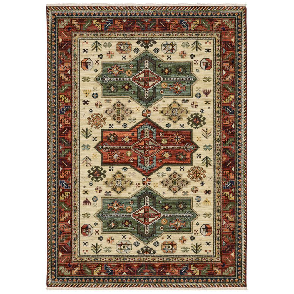 AVERLEY HOME Lillian Red/Multi-Colored 6 ft. x 9 ft. Oriental Varied ...