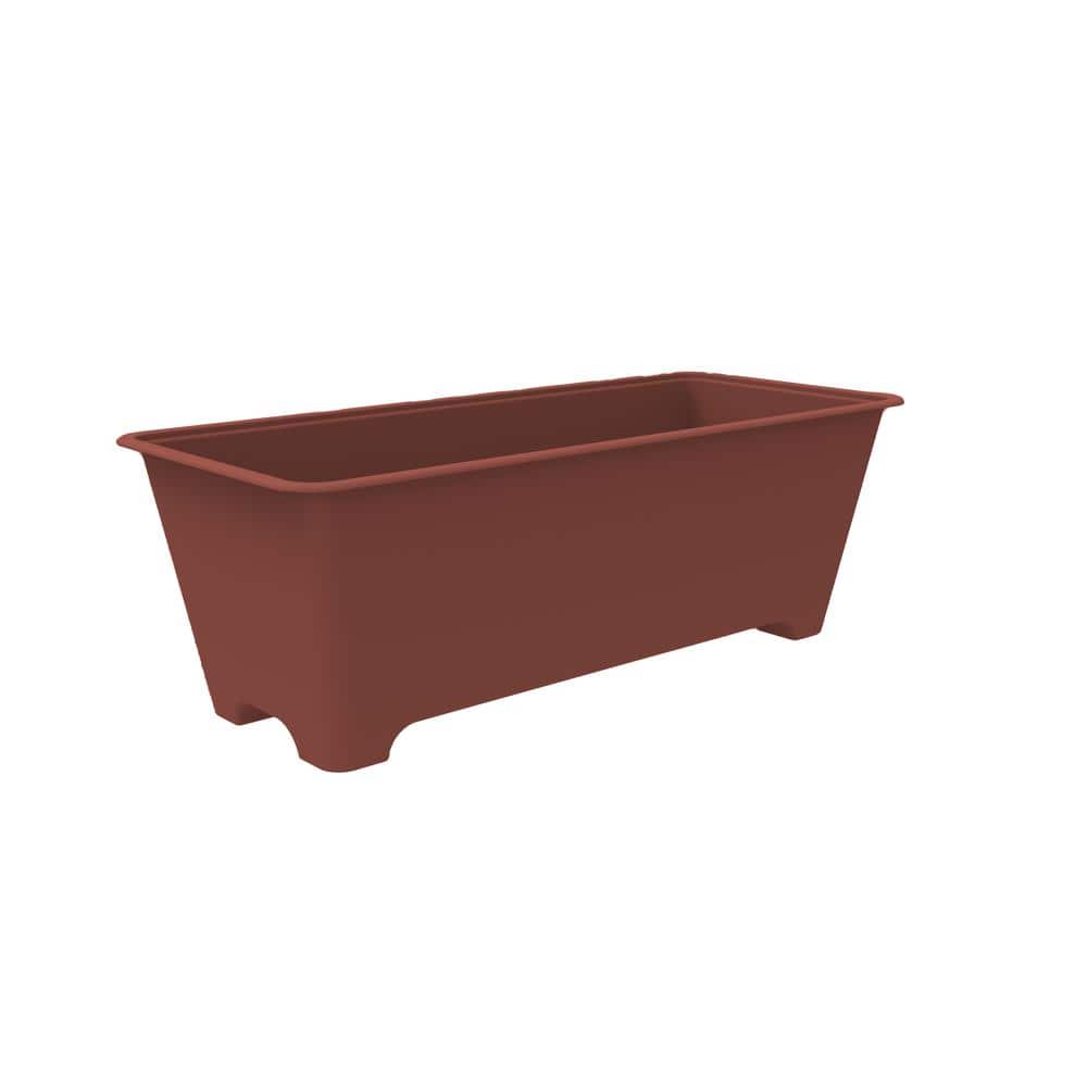 Vigoro 27 in. Antonella Clay Plastic Rectangular Window/Deck Planter ...