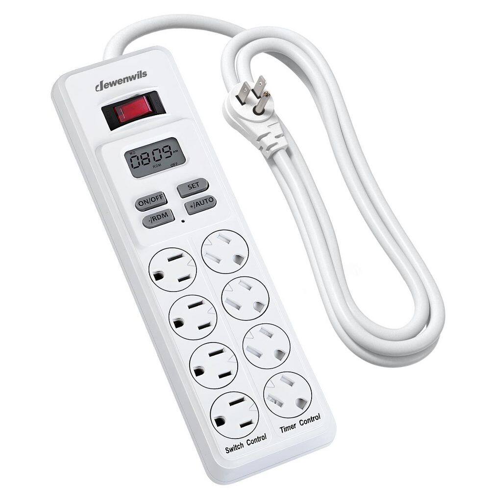 DEWENWILS Mechanical Indoor Timer Power Strip with 8-Outlets, Countdown ...