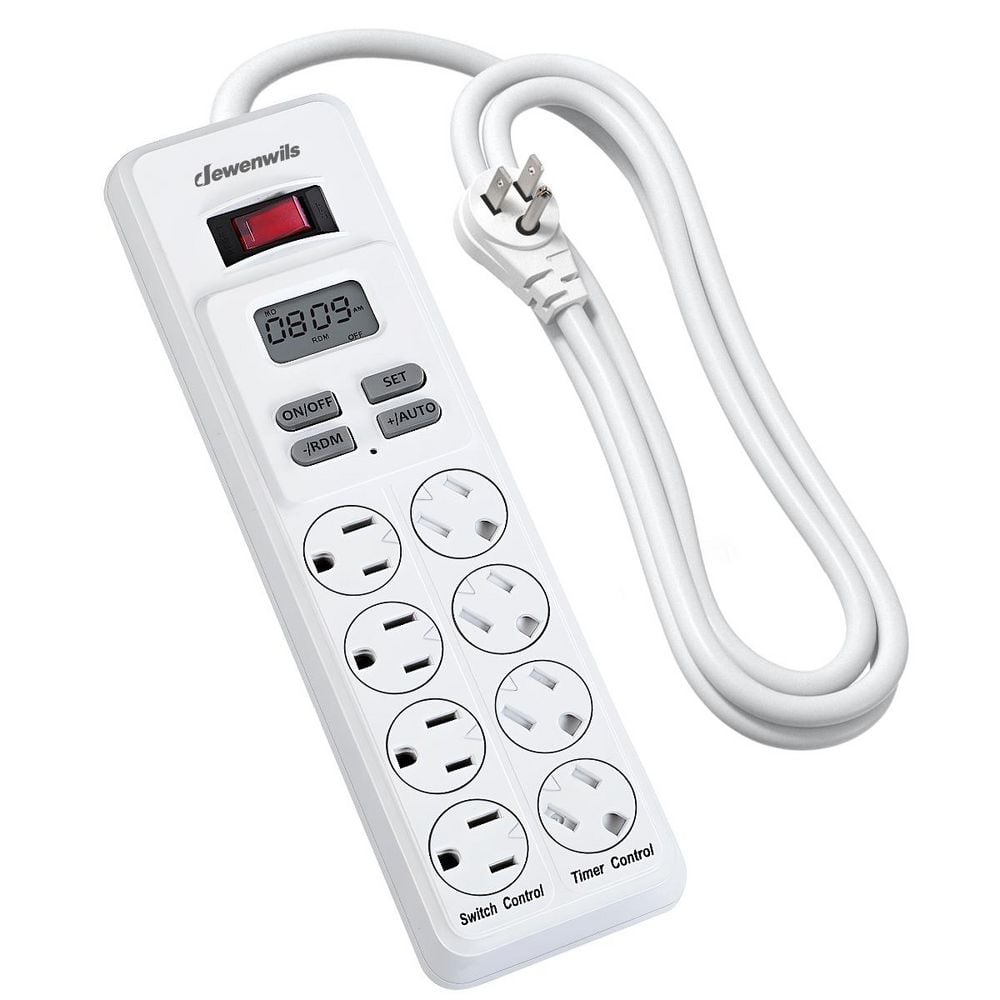 DEWENWILS Mechanical Indoor Timer Power Strip with 8-Outlets, Countdown ...