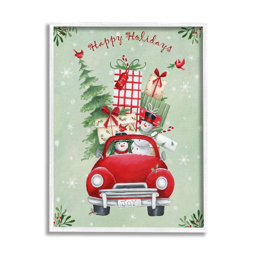 Stupell Industries Holiday Stacked Gift Car by Emma Leach 1-Piece ...