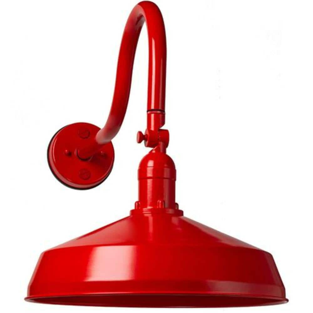 AQLIGHTING 1-Light Red Hardwired Outdoor Barn Light Sconce OGN-925-RD ...