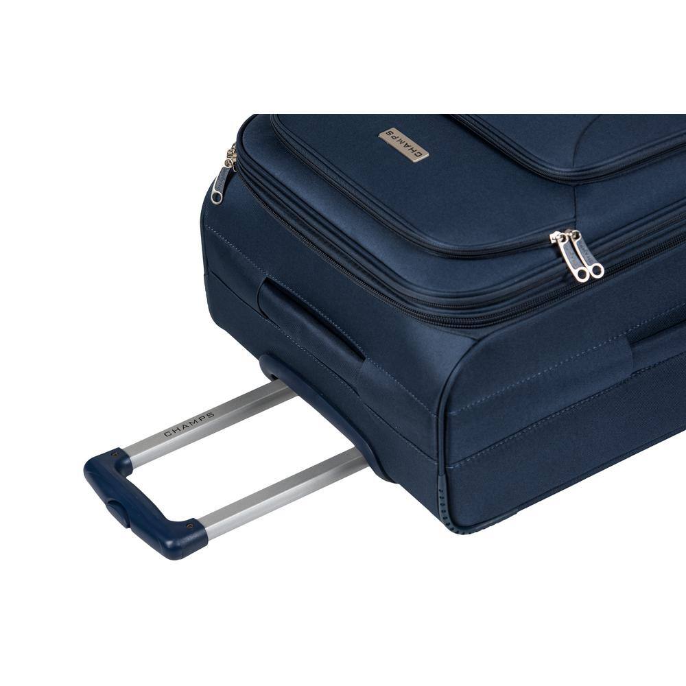 CHAMPS Traveler's 29 in.,25 in., 20 in. Navy Softside Luggage Set with ...