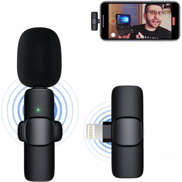 Etokfoks Wireless Lavalier Microphone for iPhone iPad, Mini Lapel ...