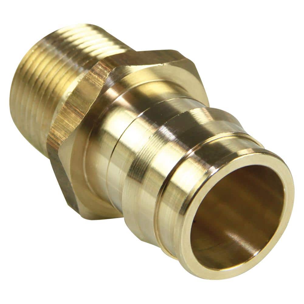 Uponor ProPEX 1 in. PEX-A Expansion Barb x 3/4 in. NPT Lead-Free Brass Reducing Male Threaded ...