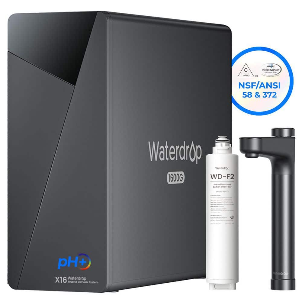 Waterdrop X16 Tankless Reverse Osmosis System, NSF/ANSI 58, 372 Certified,Alkaline Mineral pH+ ...