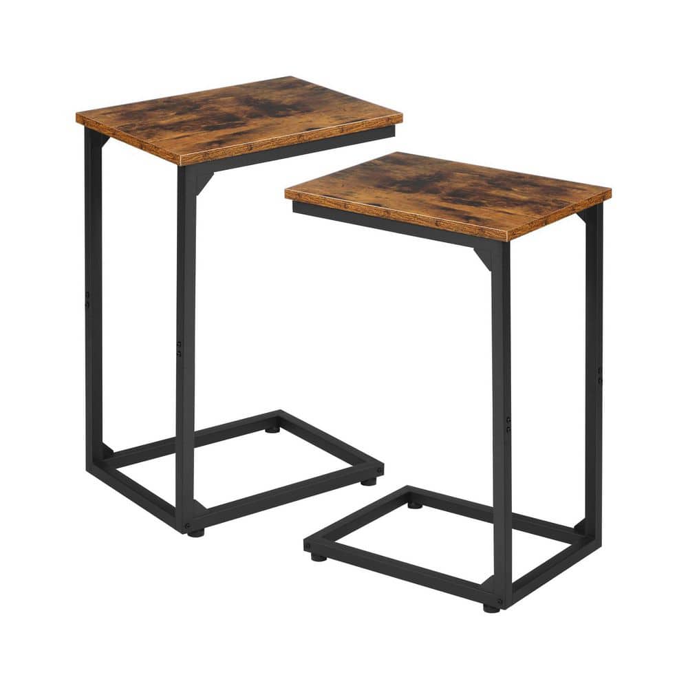Vrbgify C Shaped End Tables TV Trays Set Slide Under Couch Table Small ...