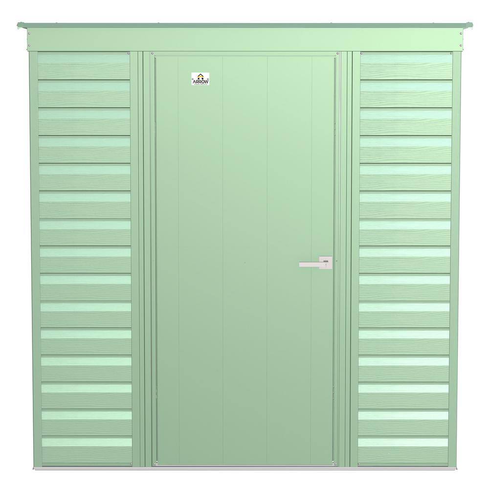 Arrow 6 ft. x 4 ft. Green Metal Storage Shed With Pent Style Roof 21 Sq ...