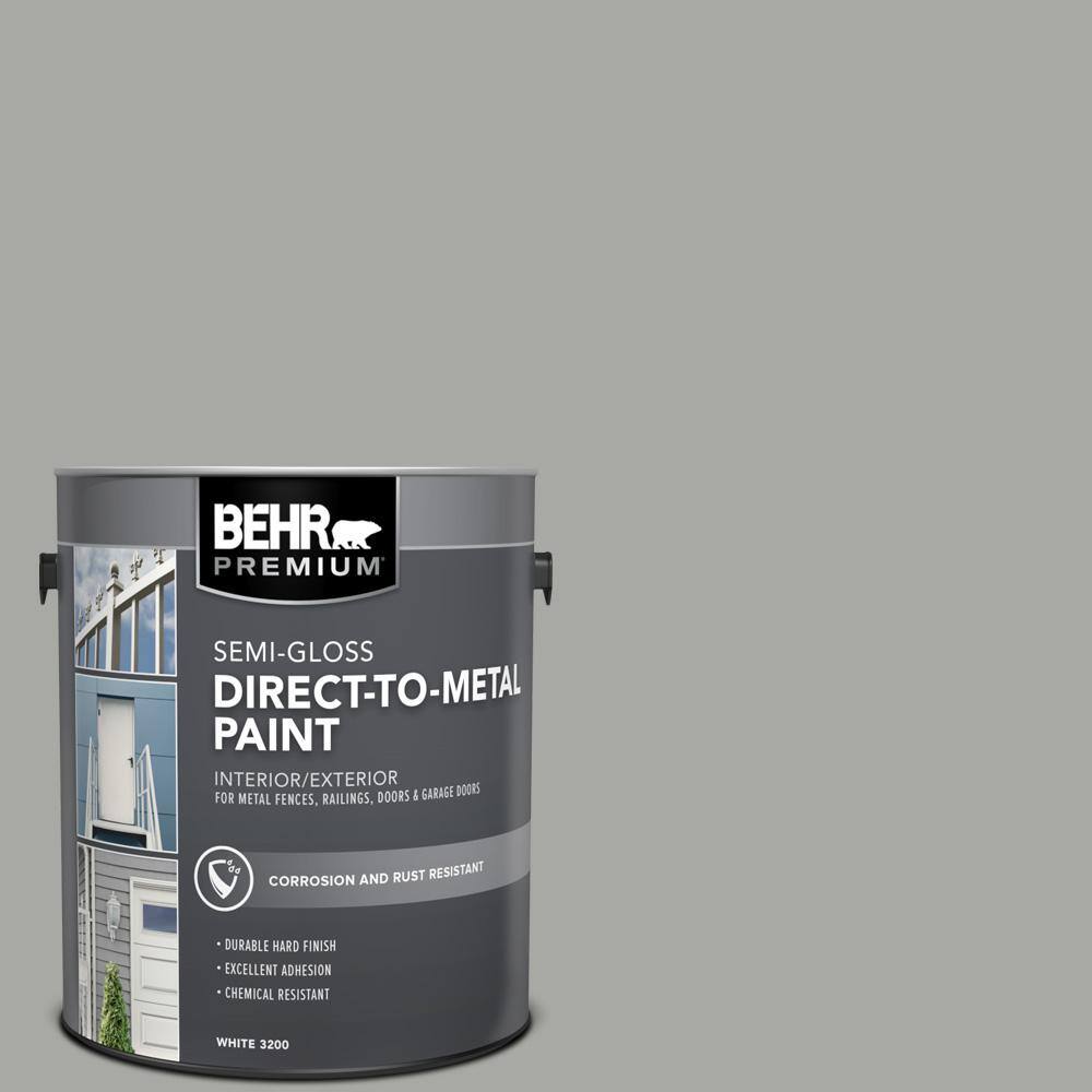 BEHR PREMIUM 1 gal. #PFC-68 Silver Gray Semi-Gloss Direct to Metal ...