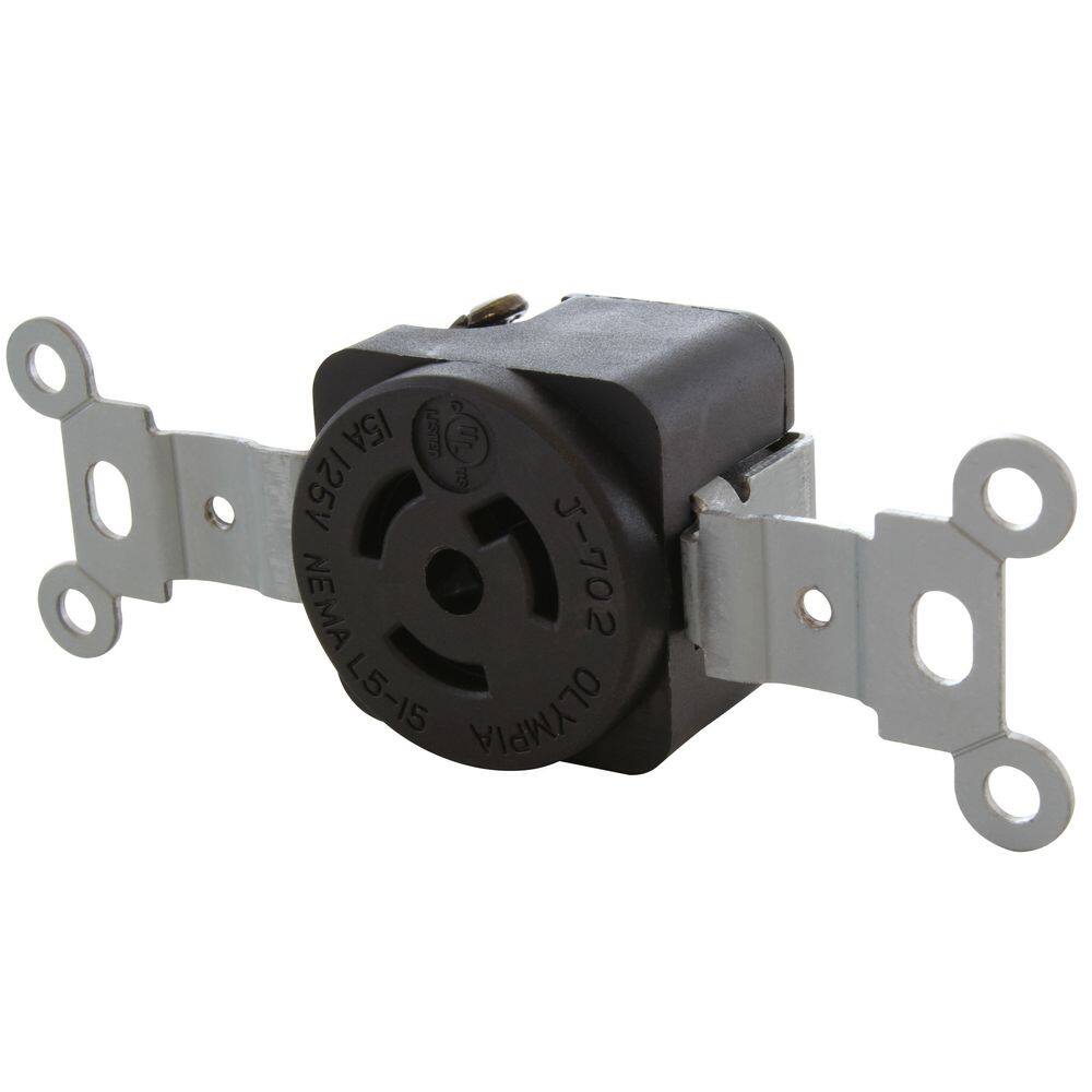 AC WORKS NEMA L5-15R 15 Amp 125-Volt Single Flush Mount Locking ...