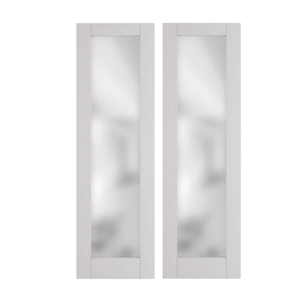 TENONER 24 in. x 80 in. MDF 1-Lite Frosted Glass, White Interior Door ...