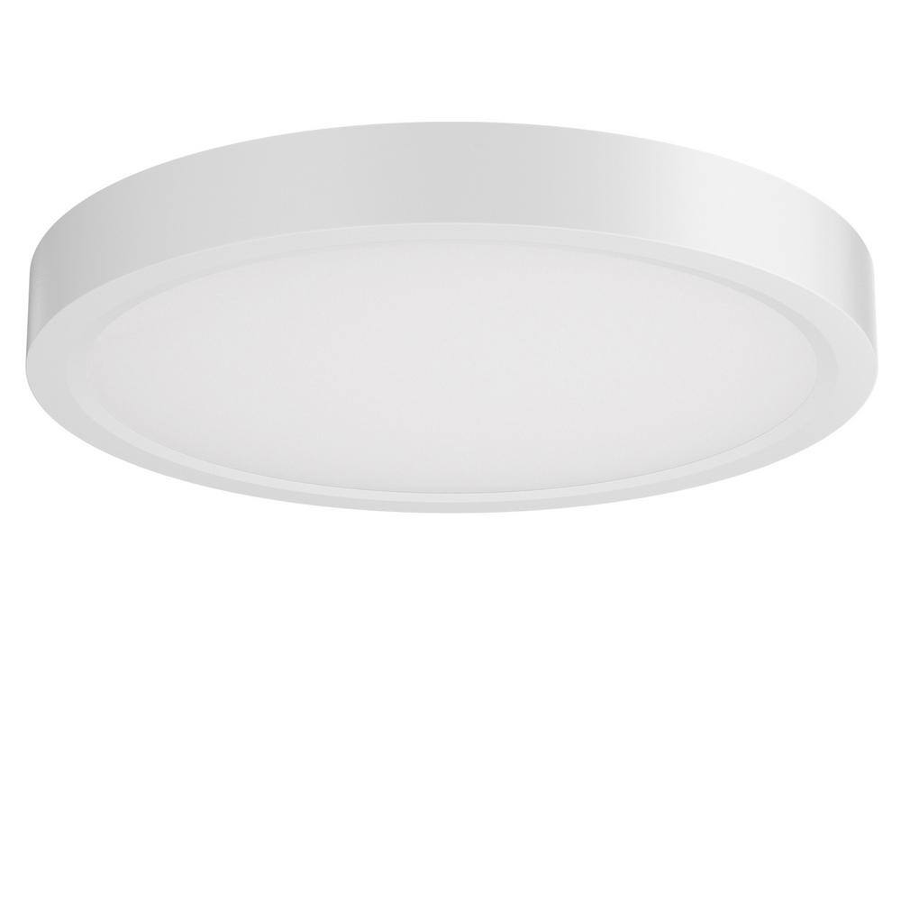TOZING 9 in. Modern White Integrated LED 1600 Lumens 6500K Round Flat ...