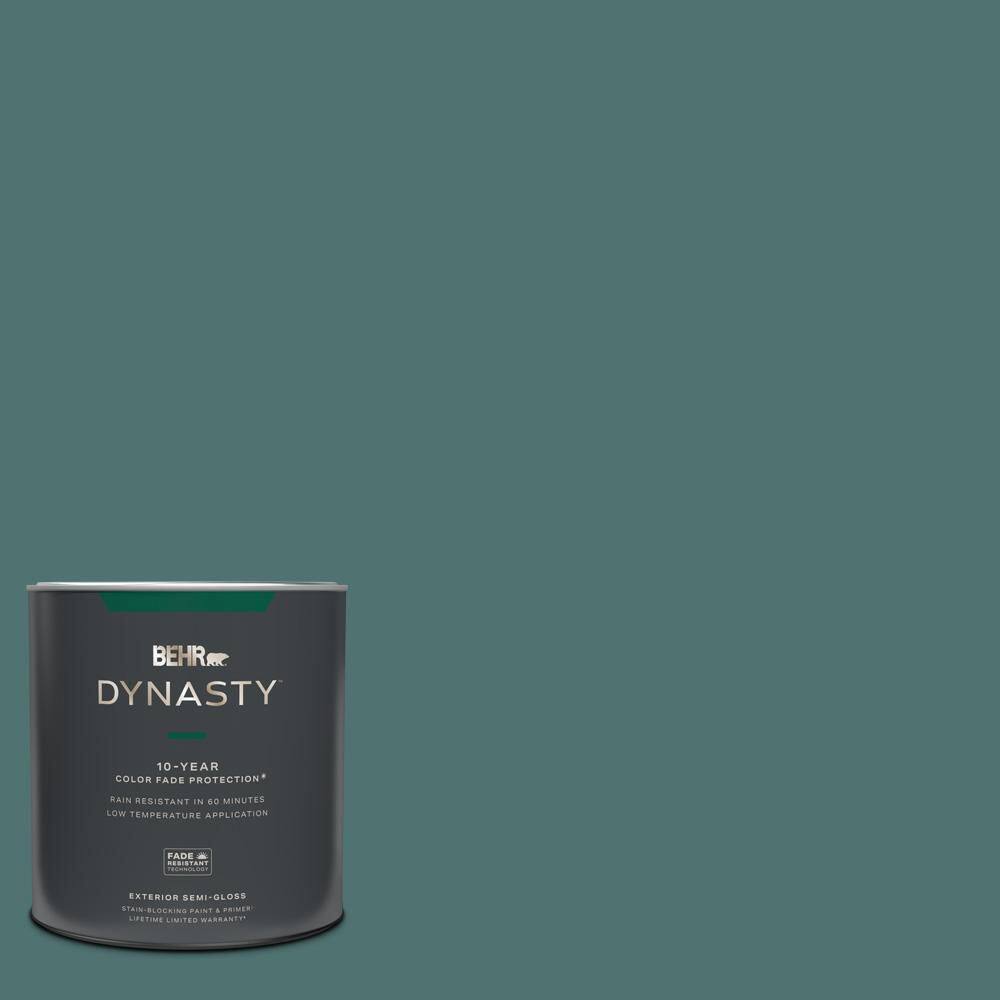 BEHR DYNASTY 1 qt. #S440-6 Tealish Semi-Gloss Exterior Stain-Blocking ...