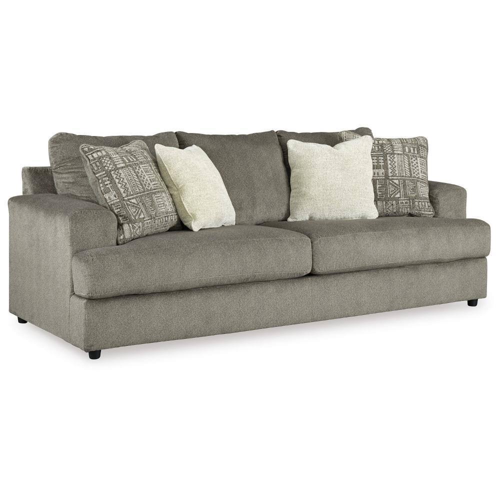 Benjara Tren 96 in. Straight Arm Polyester Rectangle Sofa in Gray ...