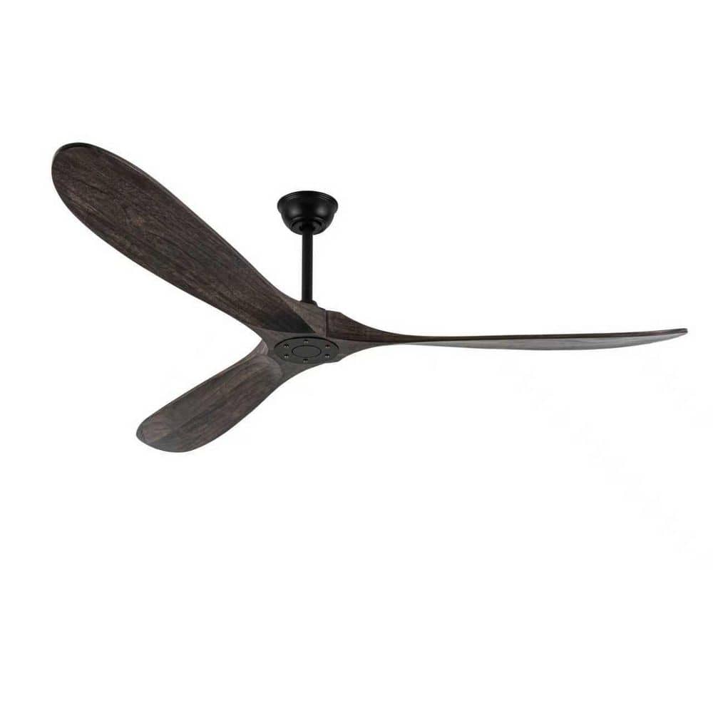 Keazile 52 in. Modern Black Standard Downrod Mount Ceiling Fan with ...