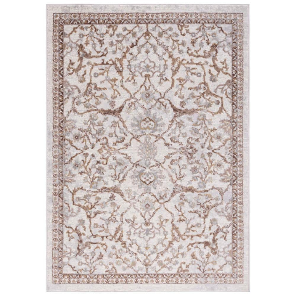 SAFAVIEH Palma 7 ft. x 9 ft. Beige/Brown Ornate Border Area Rug PAM336B ...