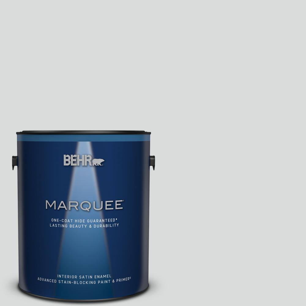 BEHR MARQUEE 1 gal. #PPL-65 Silver Charm Satin Enamel Interior Paint ...