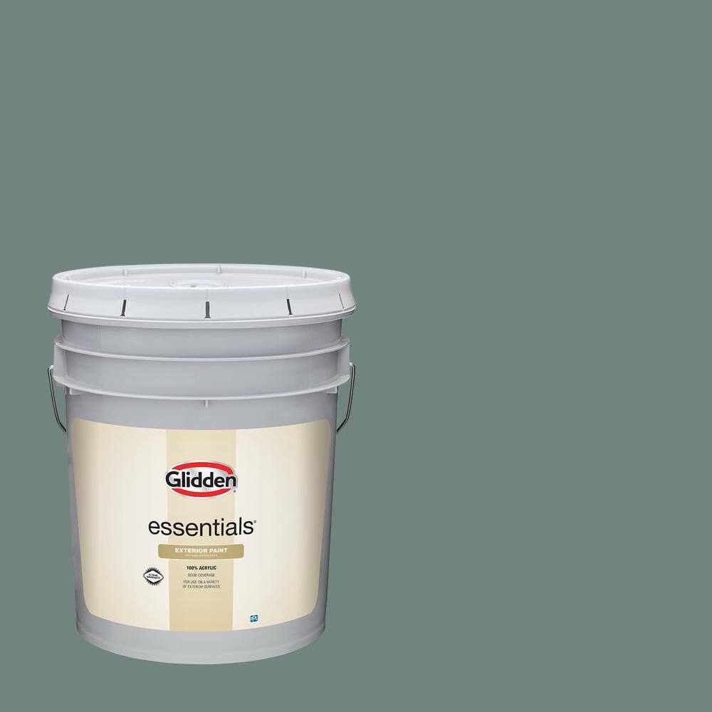 Glidden Essentials 5 gal. PPG1136-6 Dwarf Spruce Semi-Gloss Exterior ...