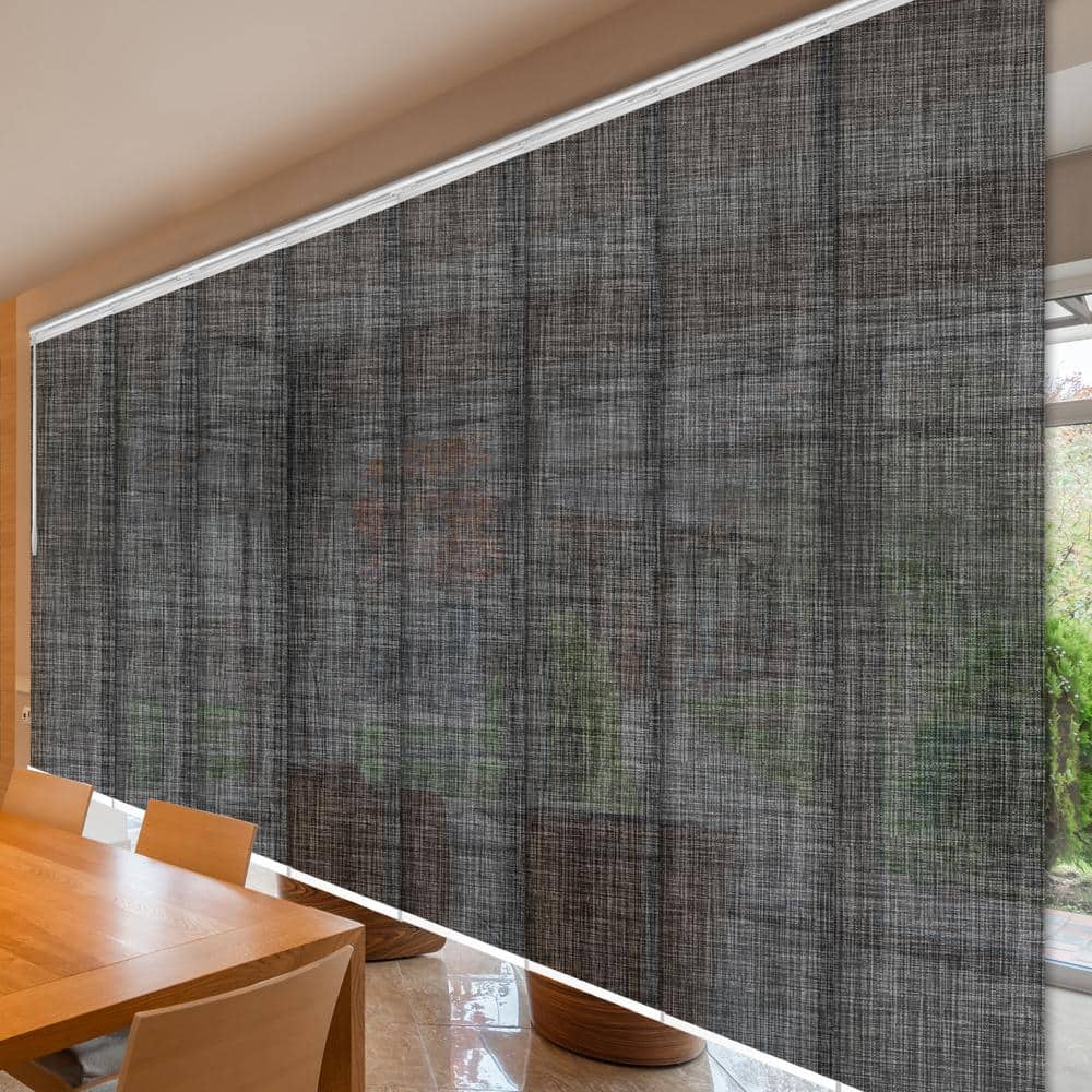 EMOH Chevelle 130 in. - 175 in. W x 116 in. L Adjustable 8-Panel White Double Rail Panel Track ...