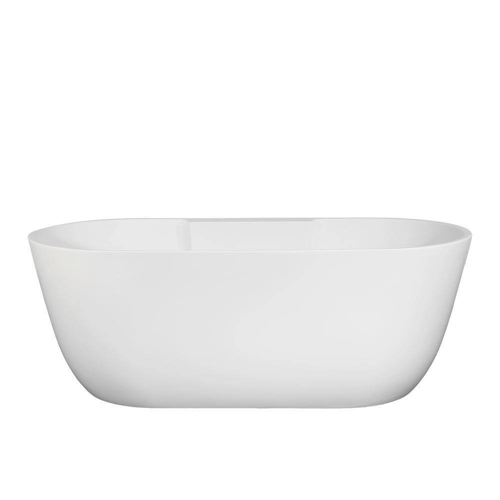 Streamline 63 in. x 29 in. Acrylic Freestanding Soaking Bathtub in ...