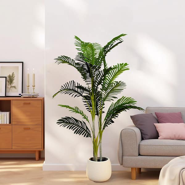 5.08 ft. Evergreen Real-life Artificial Palm Tree with Long Feathered ...