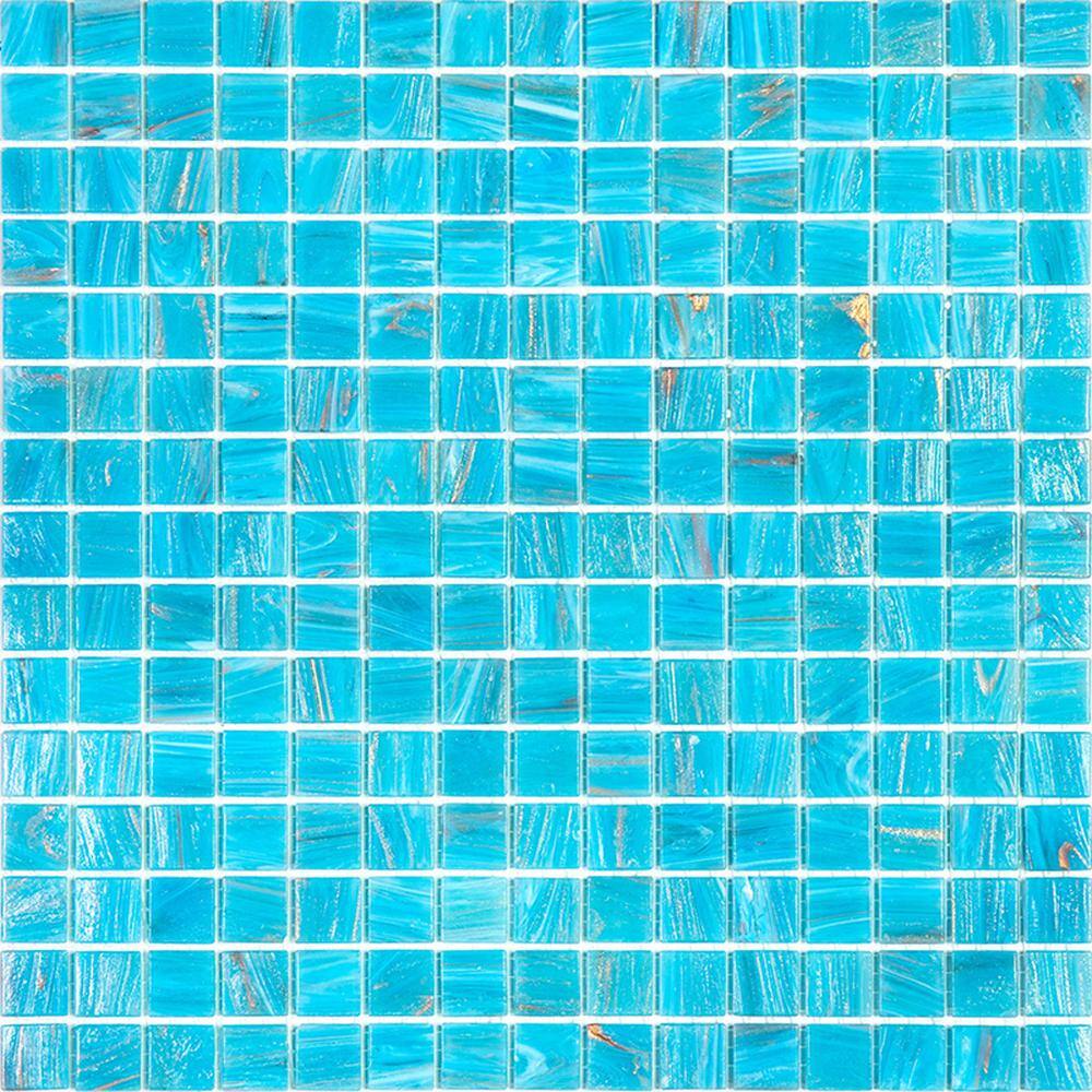 Apollo Tile Celestial 4" x 6" Glossy Vivid Sky Blue Glass Mosaic ...