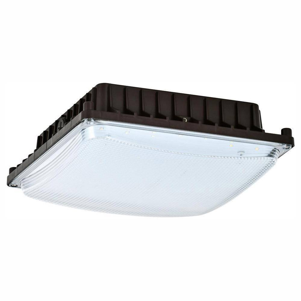 50-Watt Bronze Indoor/Outdoor Integrated LED Area Light Ceiling/Wall ...