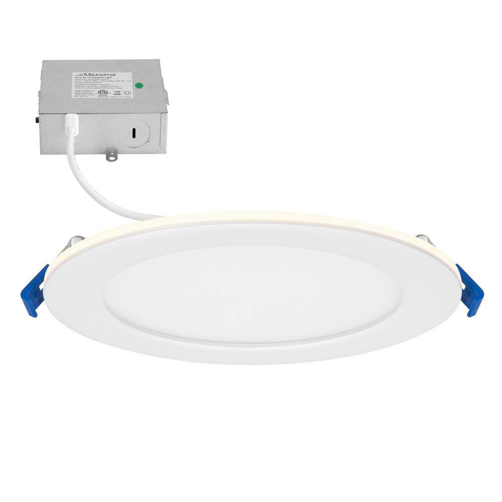 Maxxima 6 in. Slim Recessed LED Downlight with Night Light, 900 Lumens ...