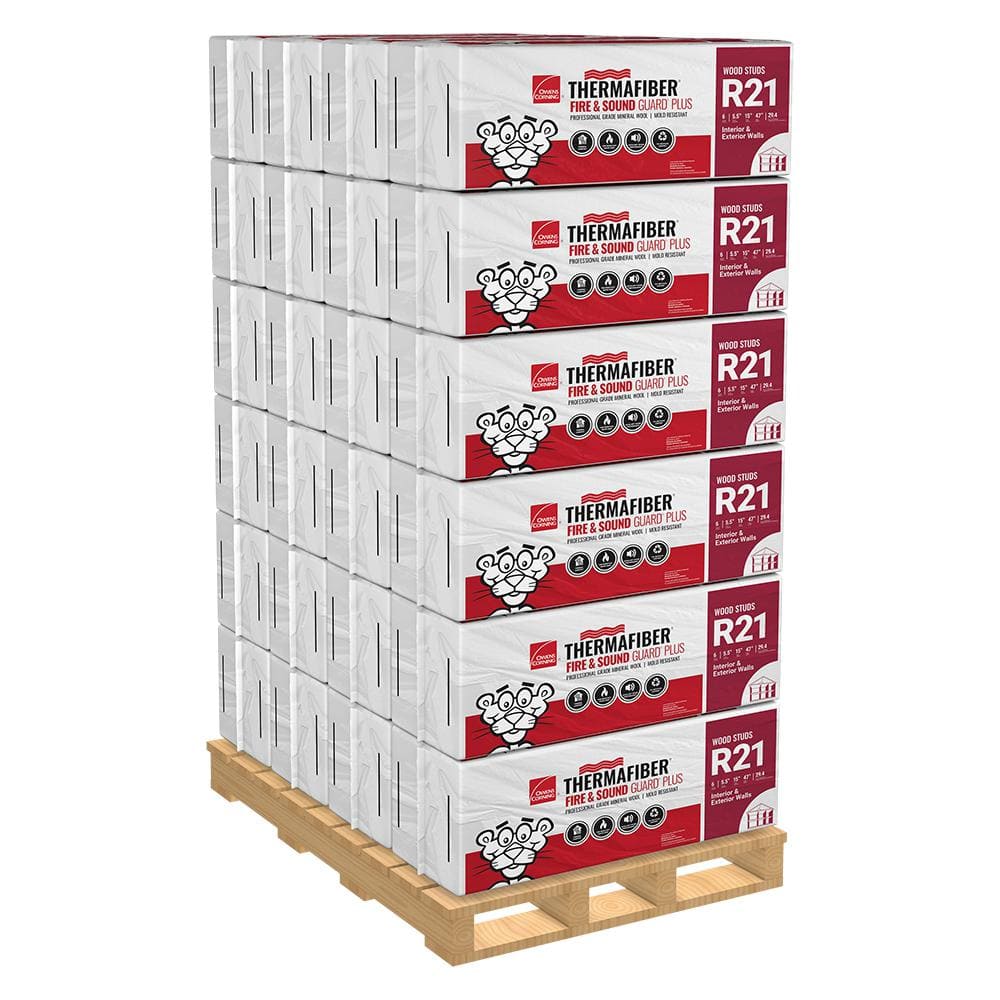 Owens Corning 15 in. x 47 in. R21 Thermafiber Fire and Sound Guard Plus ...