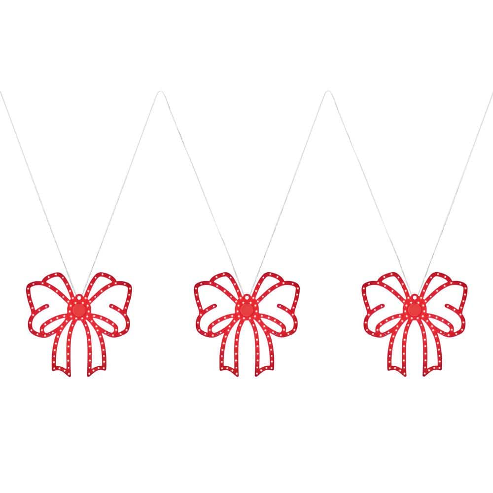 Home Accents Holiday 10 in. Twinkling LED Bows (3-Pack) Y1 23LE11070 ...