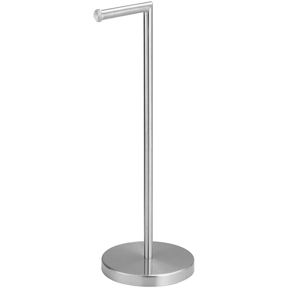 HOMEMYSTIQUE Freestanding Toilet Paper Holder in Brushed Nickel ...