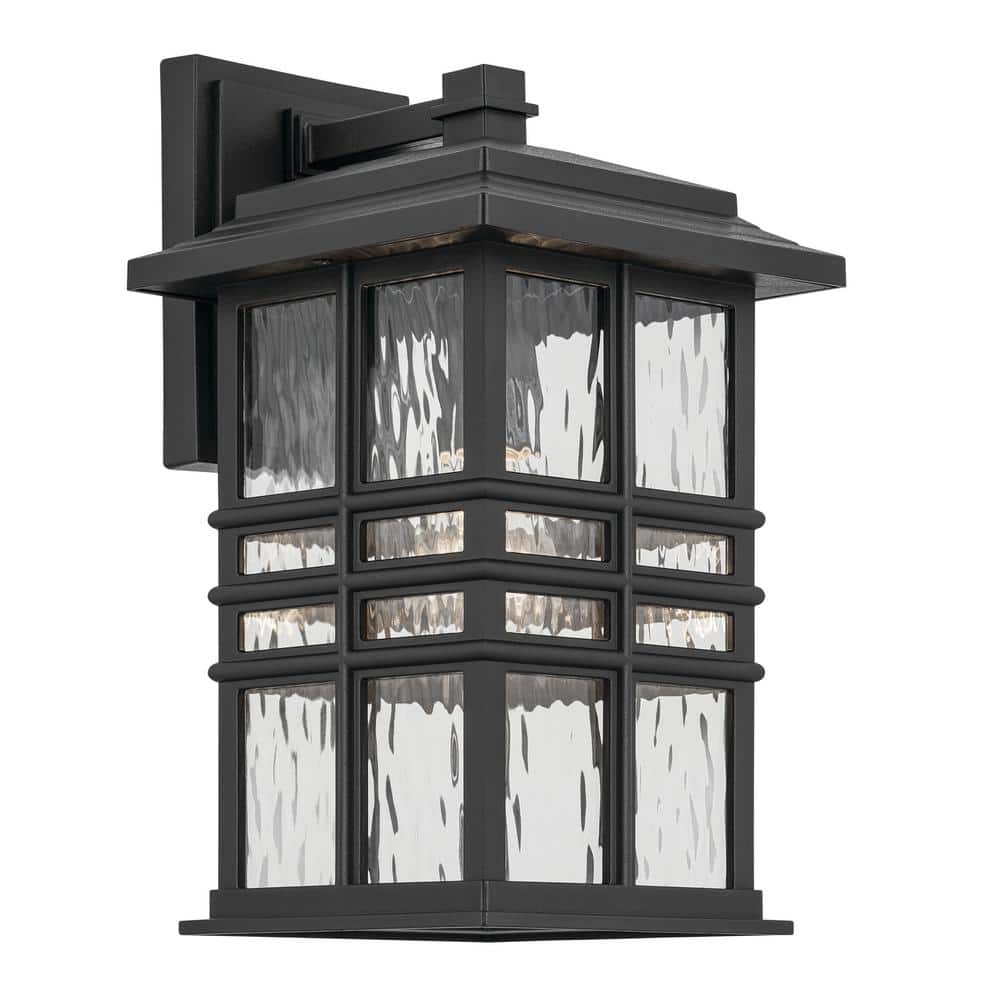 KICHLER Beacon Square 14.25 in. 1-Light Textured Black Outdoor ...