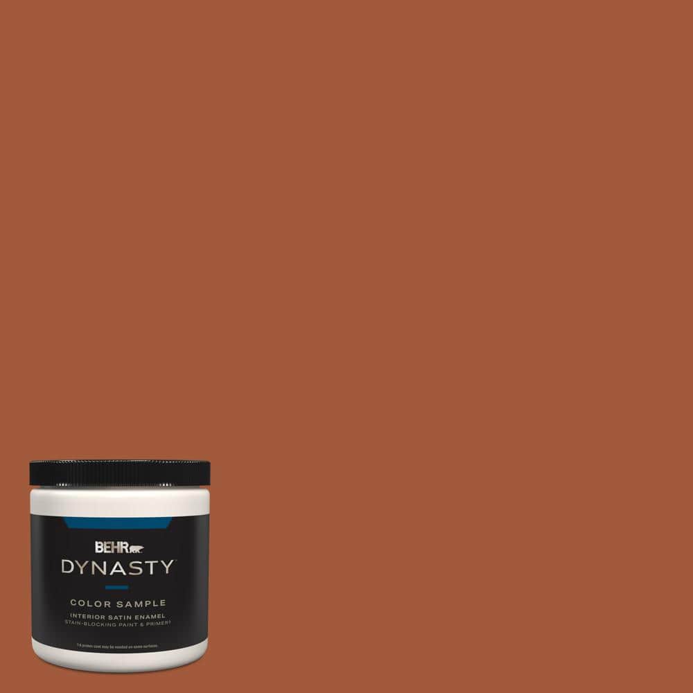BEHR DYNASTY 8 oz. #S-H-230 Ground Nutmeg Satin Enamel Stain-Blocking ...