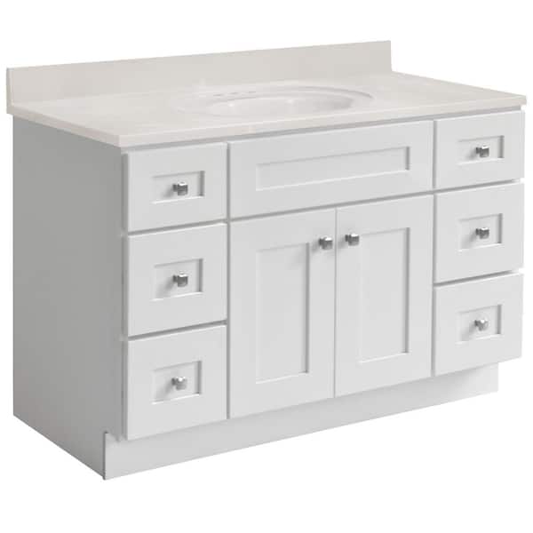 Design House Brookings 49 in. W 1 Sink Bath Vanity in White with Ivory ...