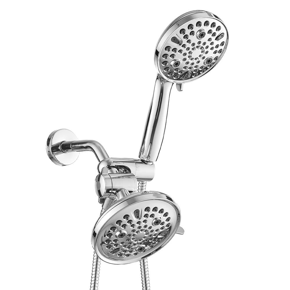 BWE Dual-Function 2-in-1 Showerhead 8-Spray Wall Mount Handheld Shower ...