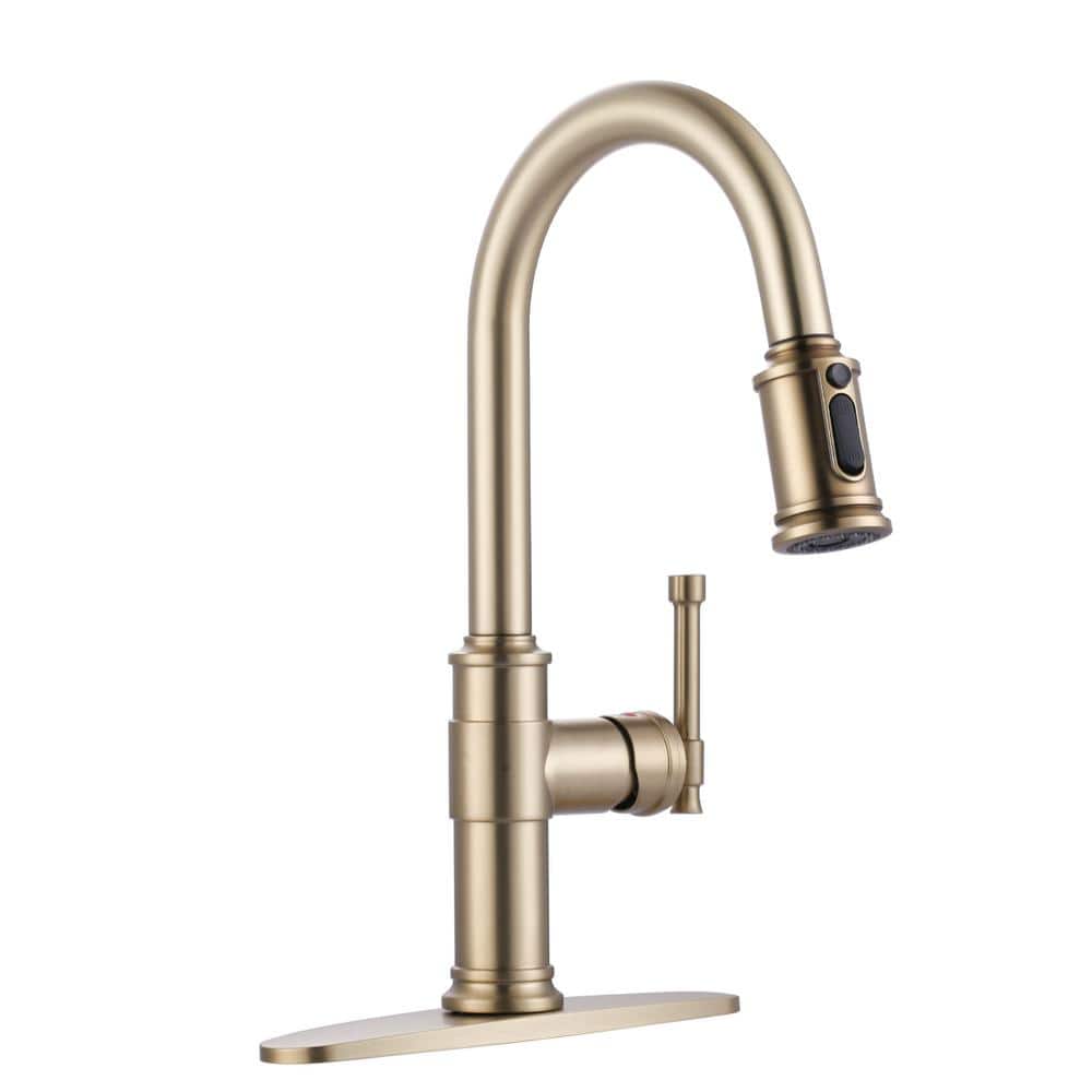 ALEASHA Retro 16.2 in. Single Handle Pull Down Sprayer Kitchen Faucet ...
