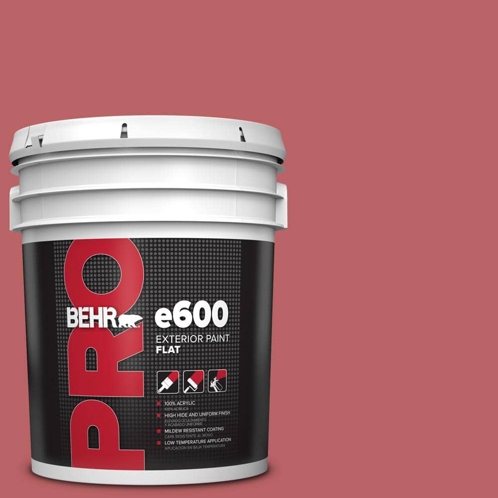 BEHR PRO 5 gal. #150D-6 Strawberry Rhubarb Flat Exterior Paint PR61305 ...