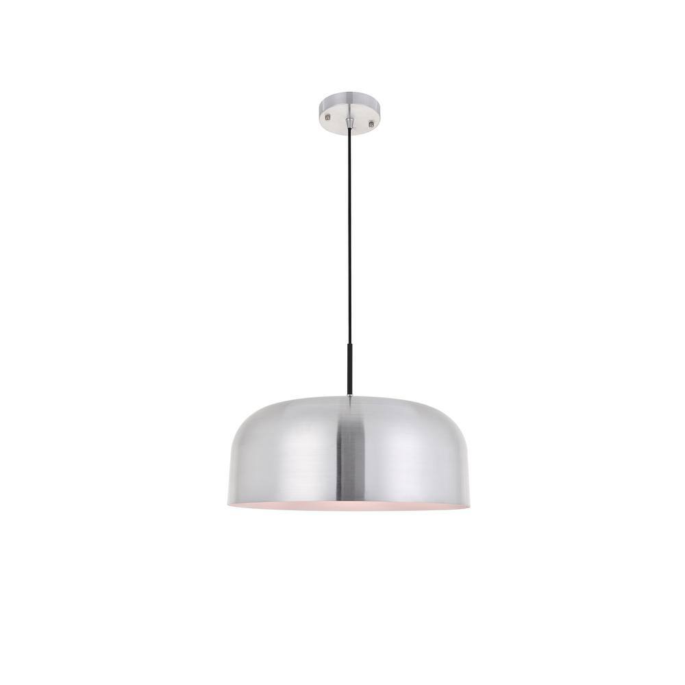 Timeless Home 16.5 in. 1-Light Brushed Nickel And Black Pendant Light ...