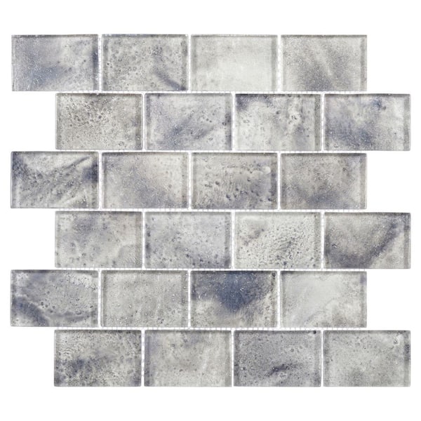 ANDOVA Nimbus Wettle Blue 2 in. x 3 in. Marble and Brick Look Polished ...