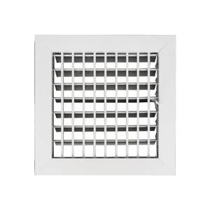 ACLAMINAIRE 8 in. x 6 in. Aluminum Adjustable Wall Register in White L ...