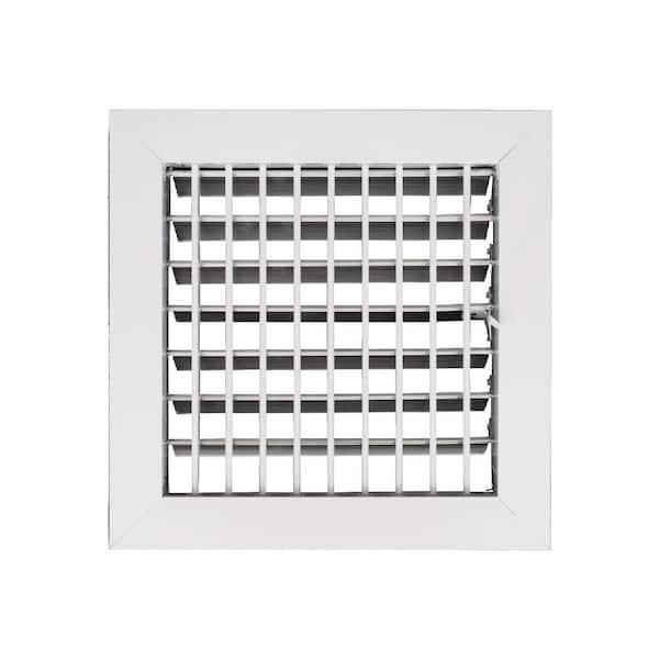 ACLAMINAIRE 8 in. x 8 in. Aluminum Adjustable Wall Register in White L ...