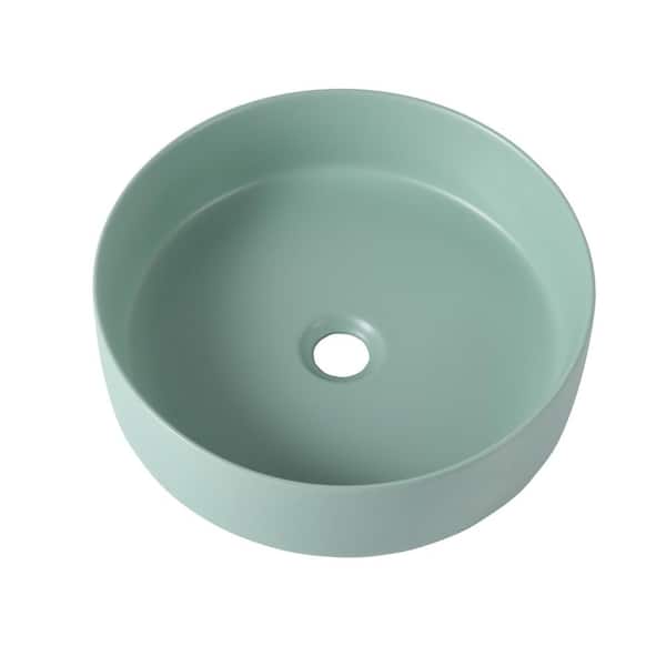 Round Pink Ceramic Circular Bathroom Vessel Sink with Scratch Resistant ...