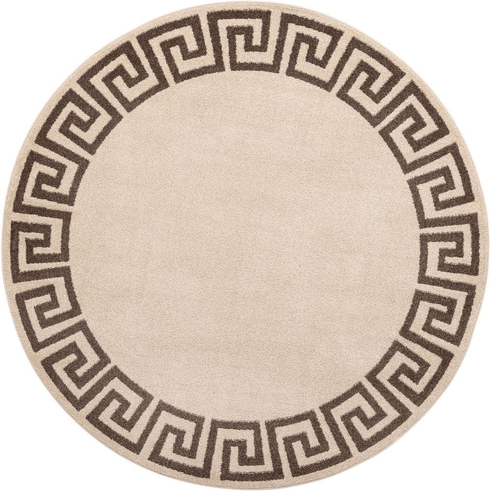 Unique Loom Athens Modern Beige 8' 0 x 8' 0 Round Rug 3124183 - The ...