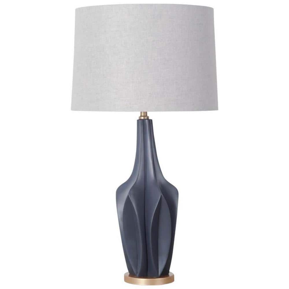HomeRoots Mariana 29 in. Gray/Blue Table Lamp 392249 - The Home Depot