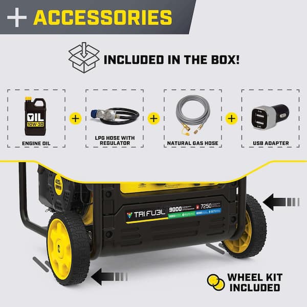 Champion Power Equipment 9000-Watt Electric Start Gasoline Propane and ...