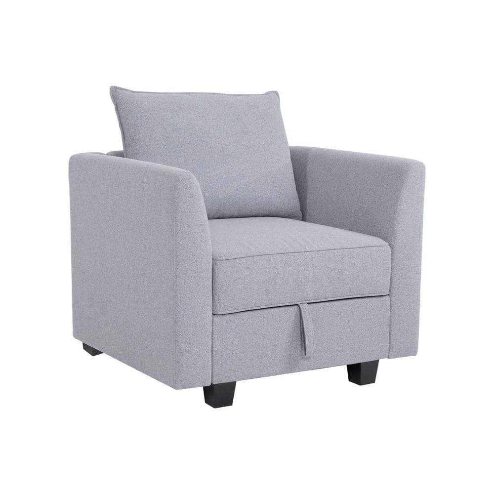 HOMESTOCK Linen Armchair Modern Modular Accent Chair Stylish Accent Arm ...