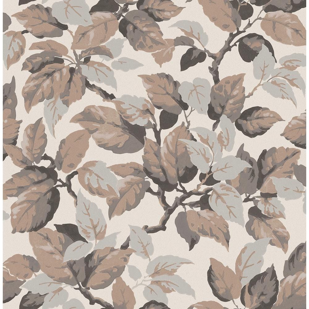 Advantage Brown Canopy Leaf Wallpaper Sample 4164-M1806SAM - The Home Depot