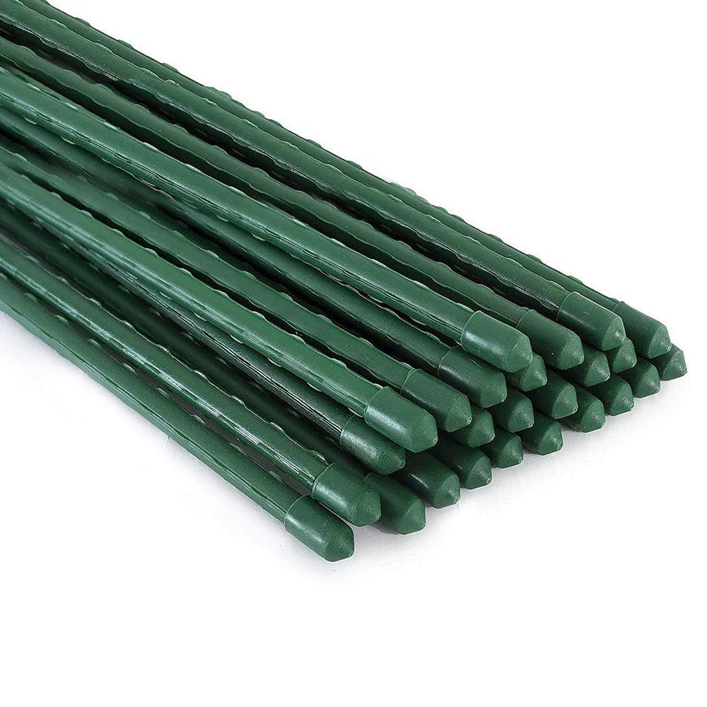 OGETFUUR 58 Inch Green Garden Stakes, 25 Pack Steel Plant Garden Tomato ...