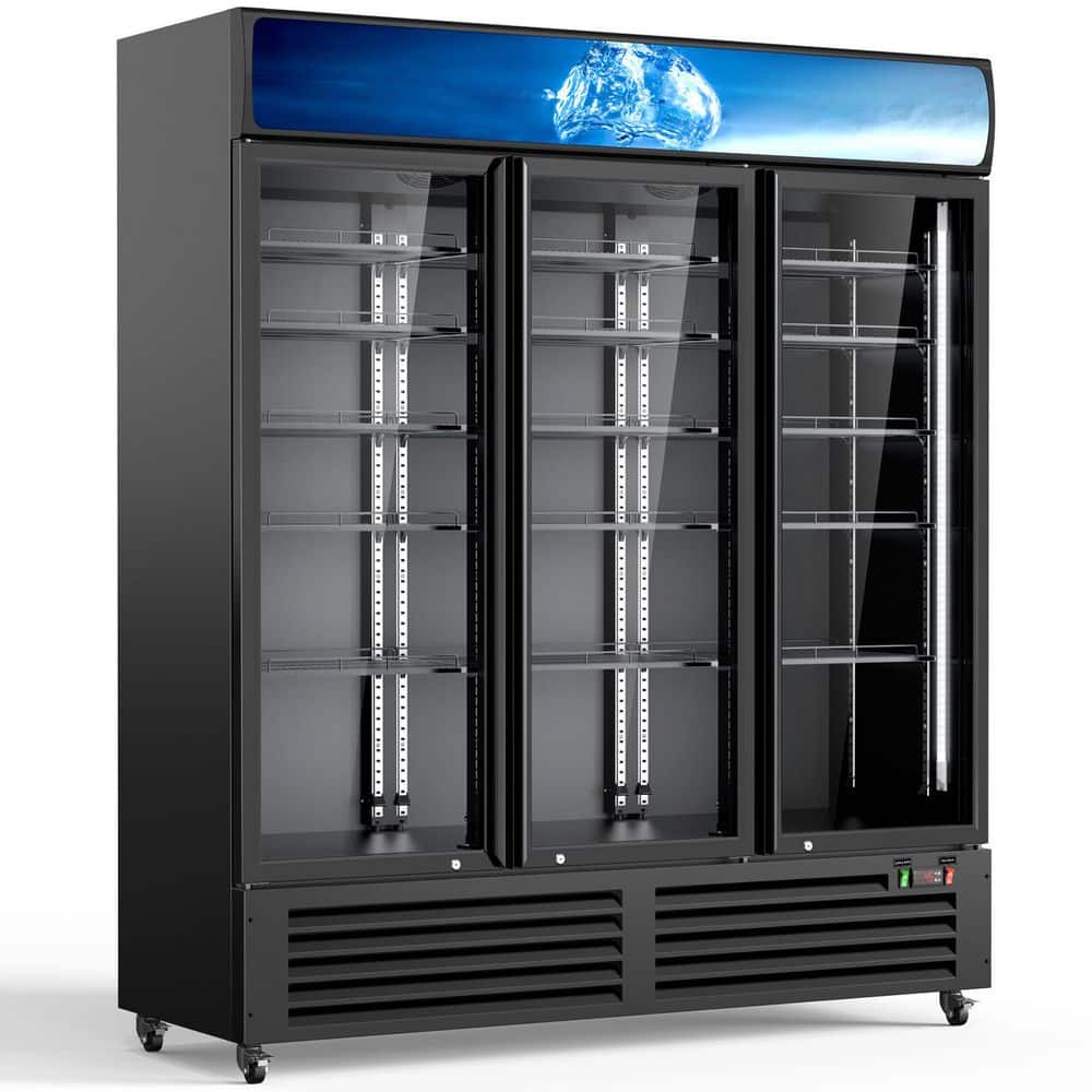 Mojgar 56 cu. ft. Commercial Display Fridge for Beverage, 3-Glass Door ...