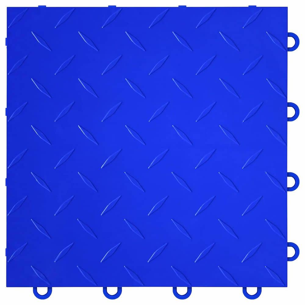 FLOORINGINC Nitro Diamond 3/8 in. Garage Tiles, Shelby Blue, 12 in. x ...